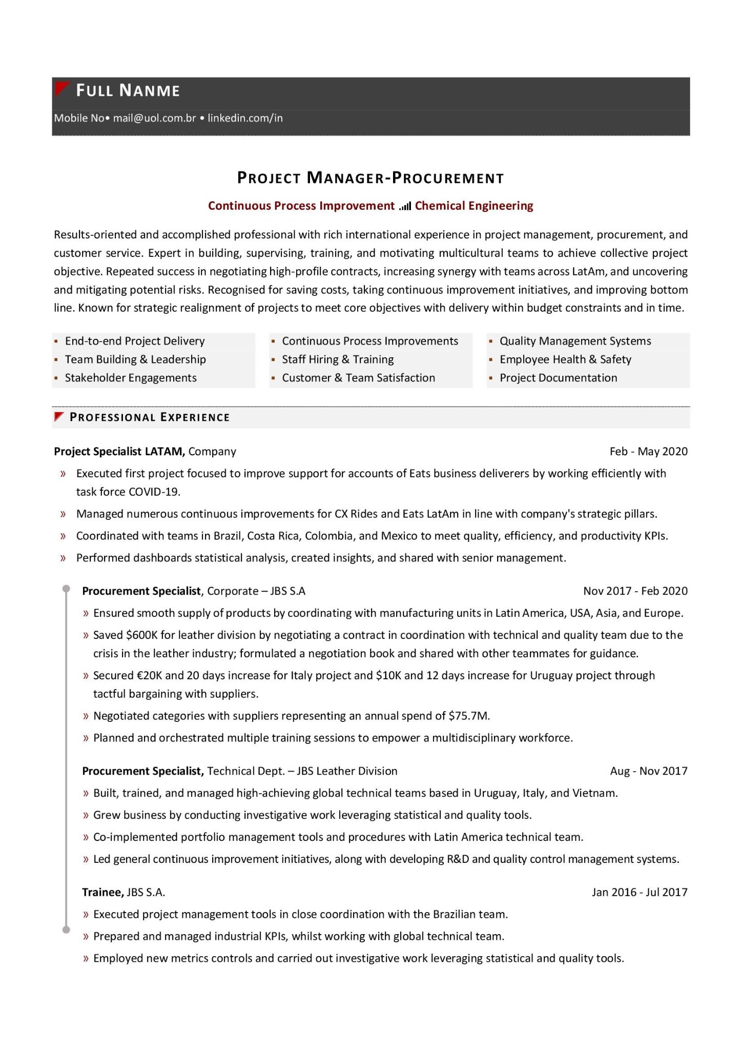 Samples - Khalil Resume